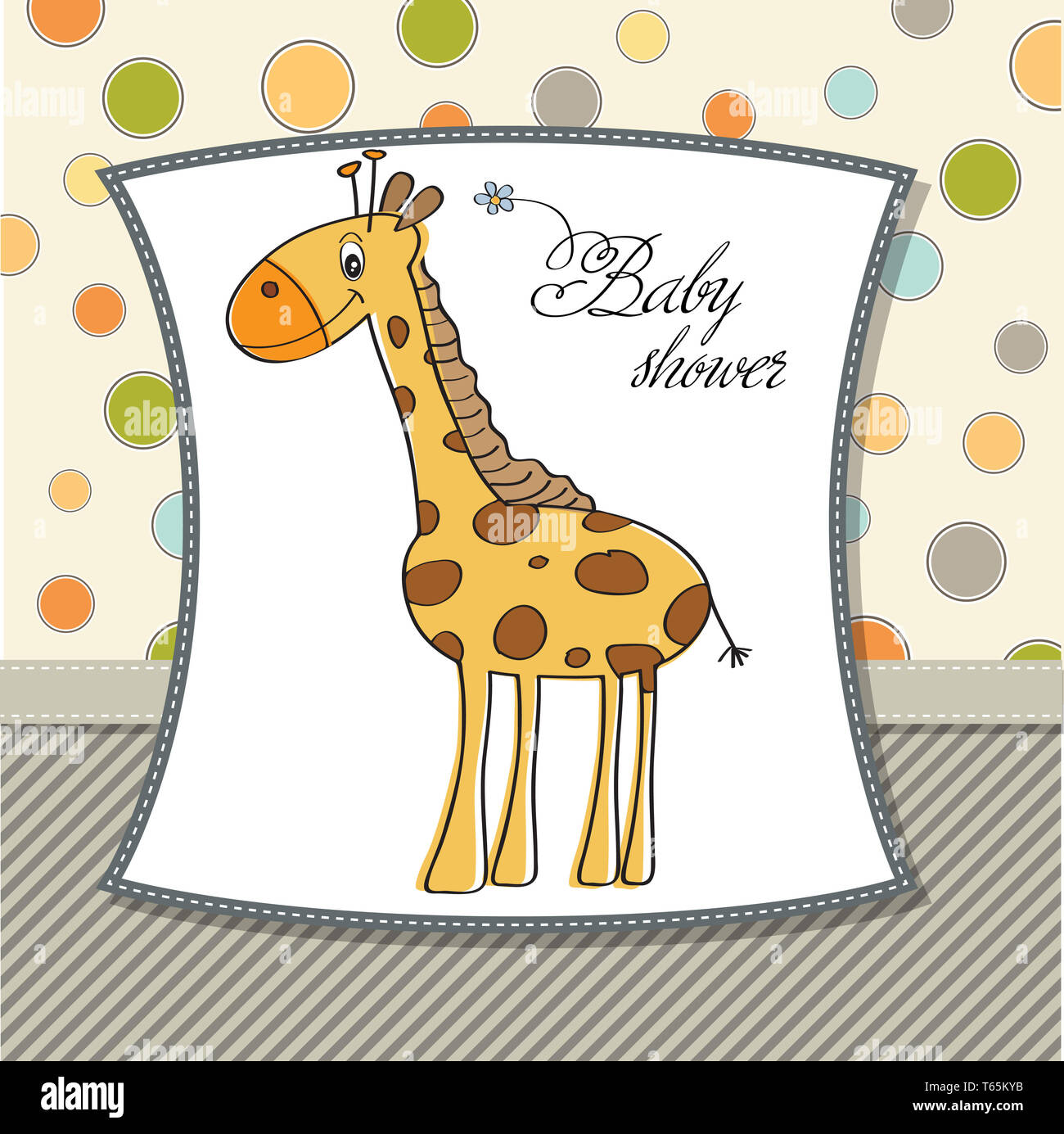 new baby announcement card with giraffe Stock Photo - Alamy