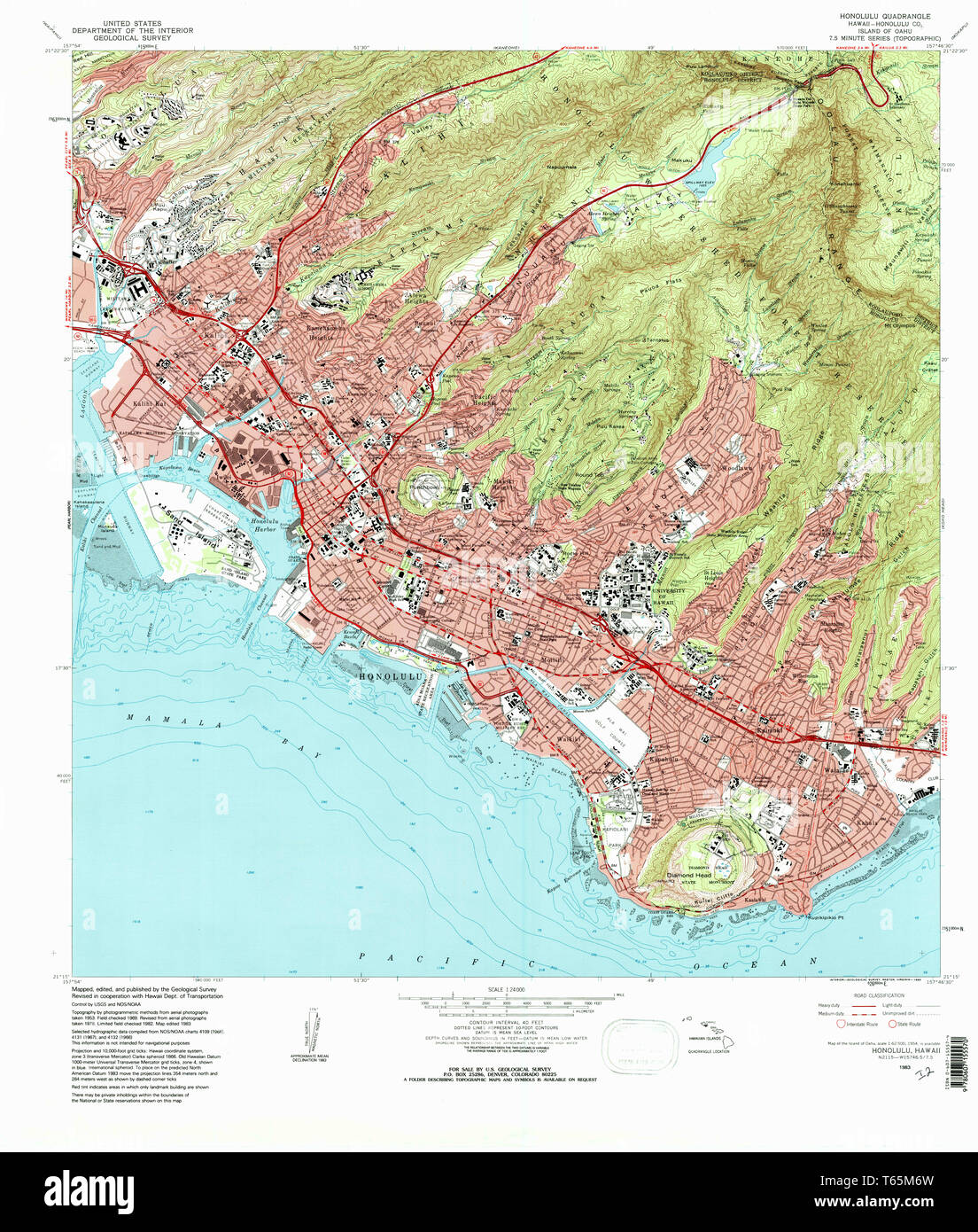 Map of honolulu Cut Out Stock Images & Pictures - Alamy
