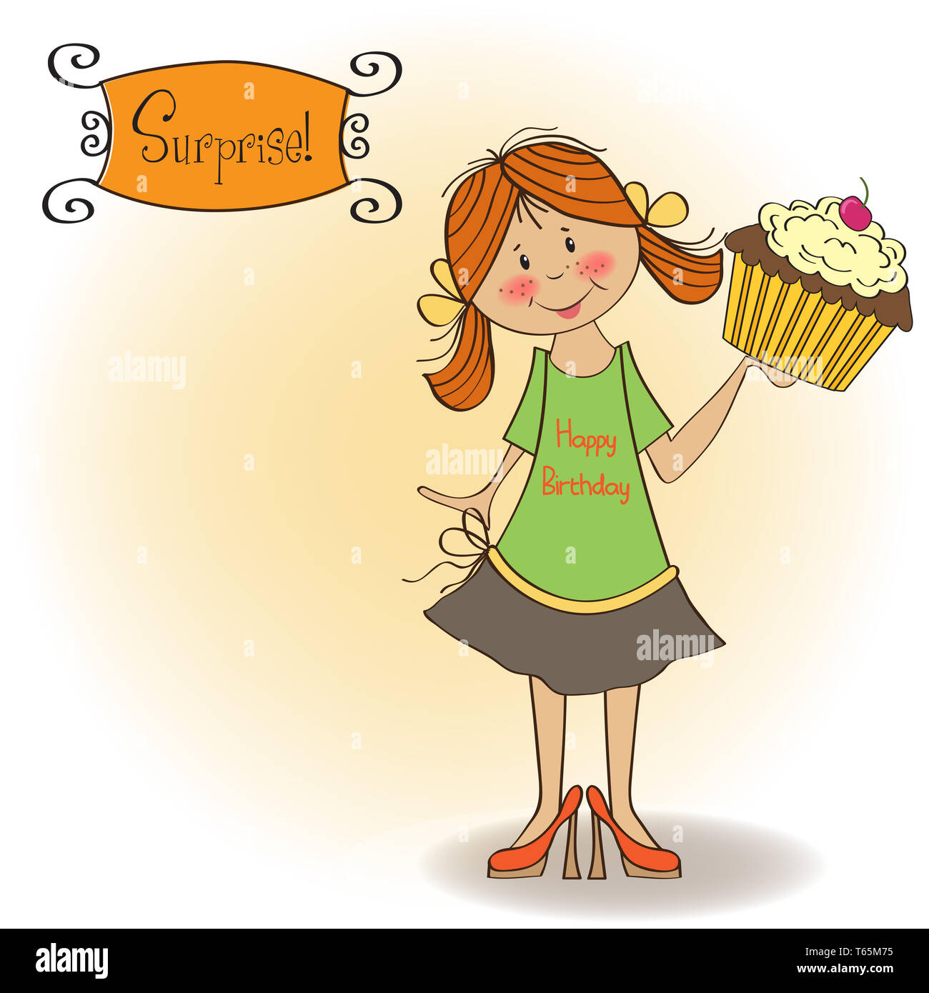 Happy birthday party girl Cut Out Stock Images & Pictures - Alamy