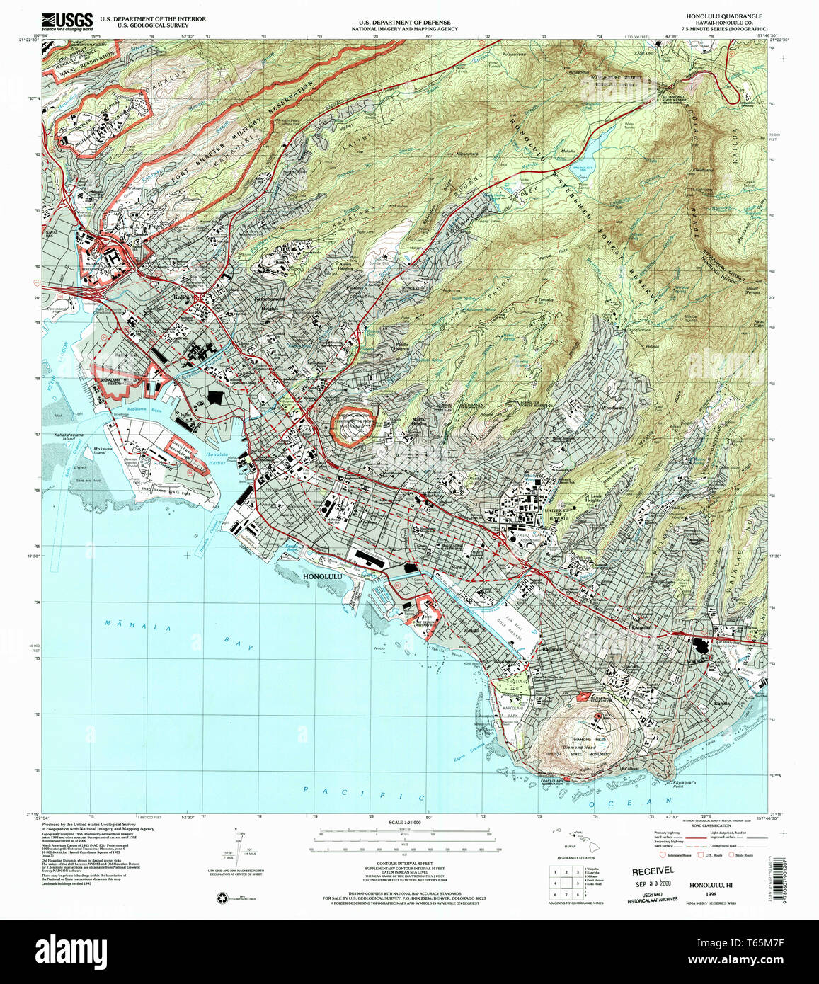 Historical map honolulu hawaii hi-res stock photography and images - Alamy