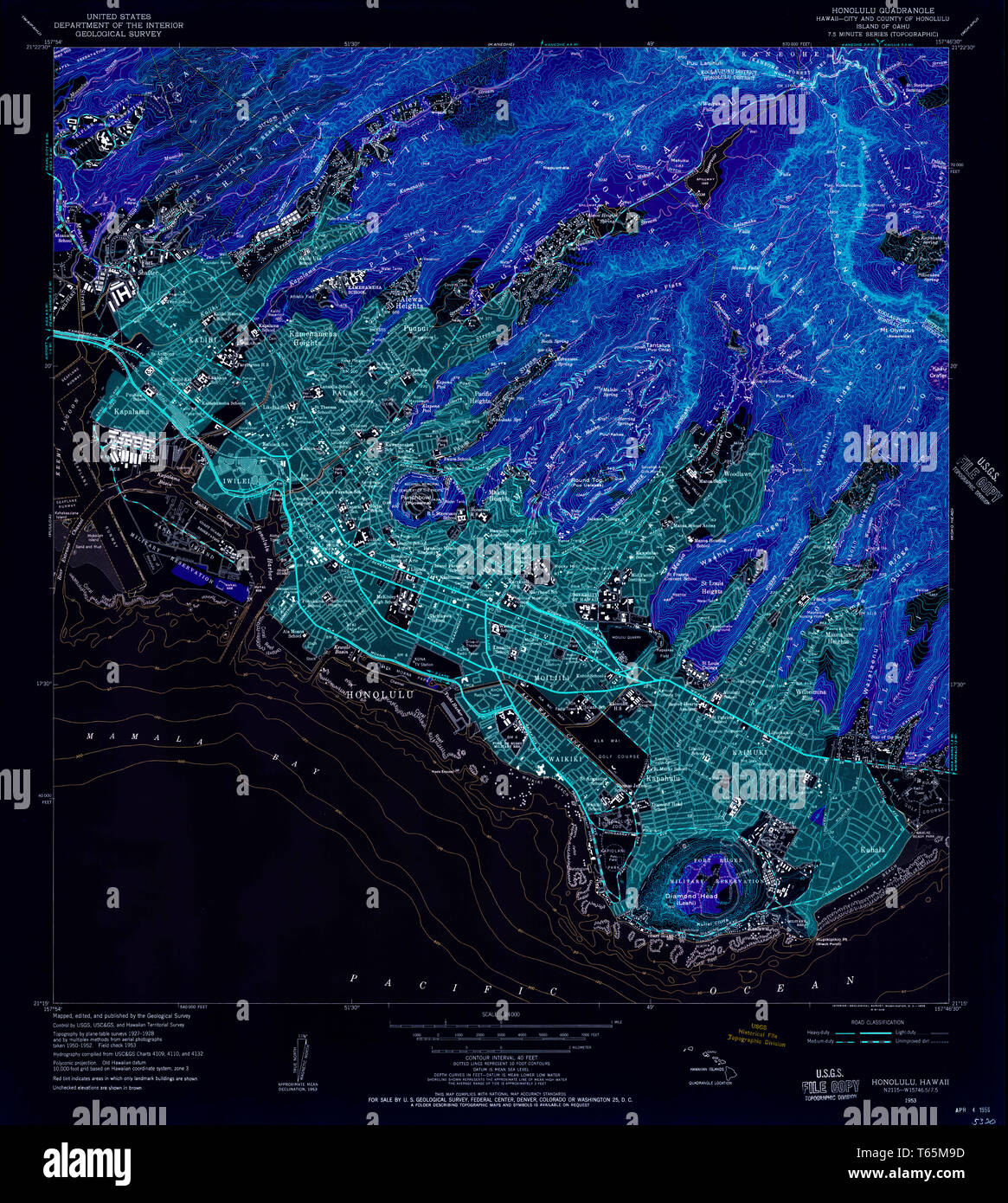 Historical map honolulu hawaii hi-res stock photography and images - Alamy