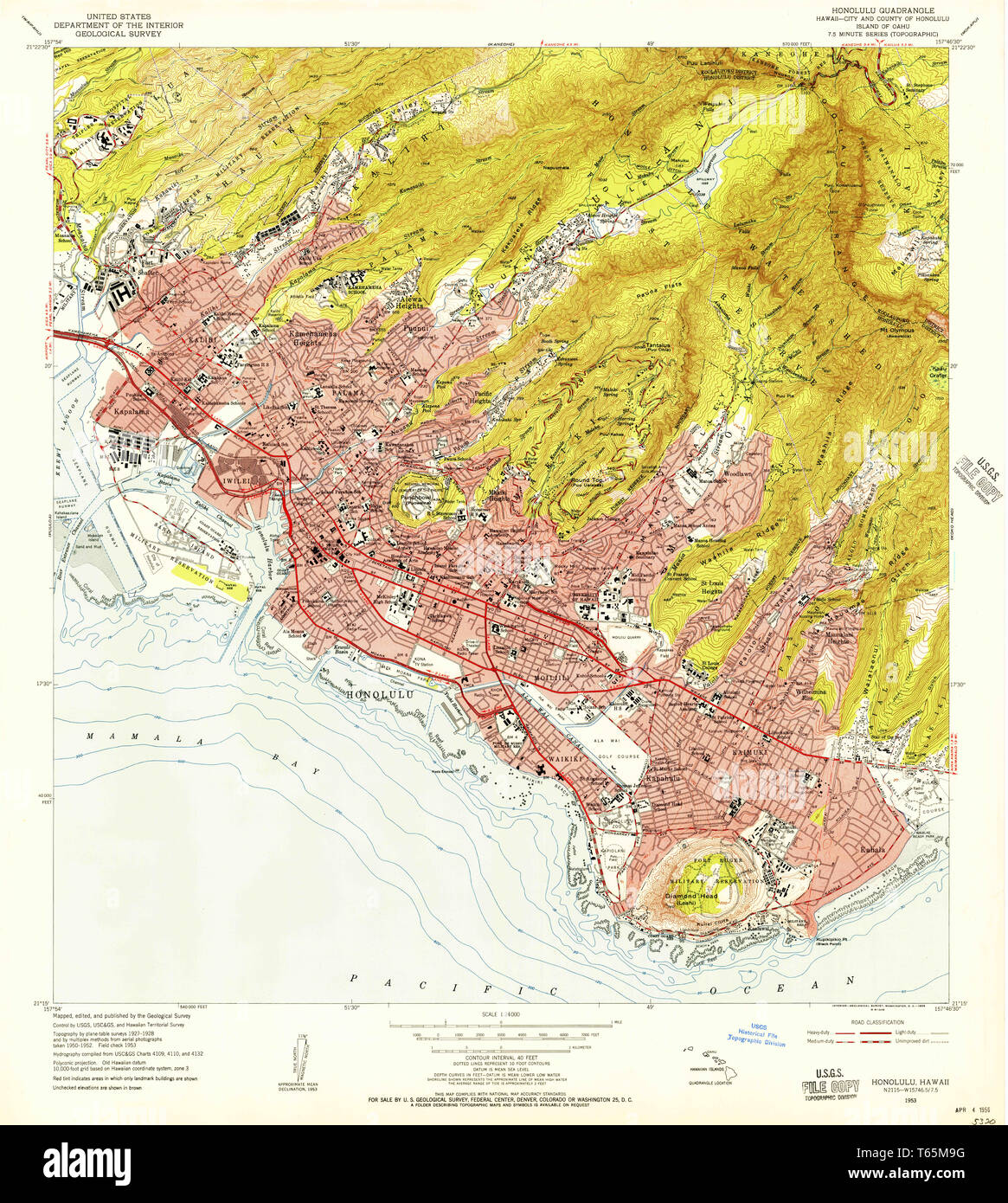 Historical map honolulu hawaii hi-res stock photography and images - Alamy