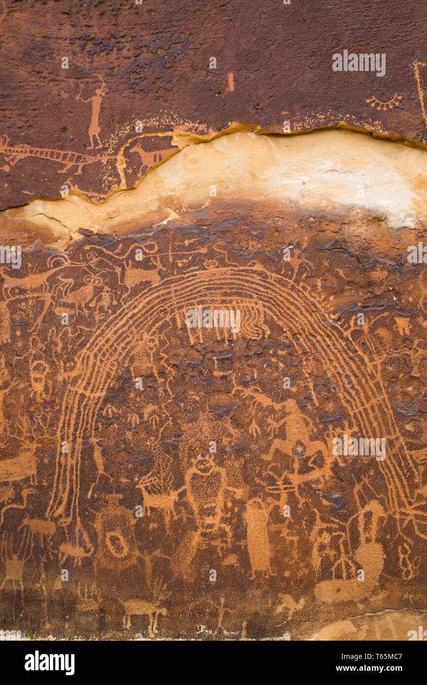 Rochester Rock Petroglyph Panel, Near Emery, Utah, USA Stock Photo - Alamy