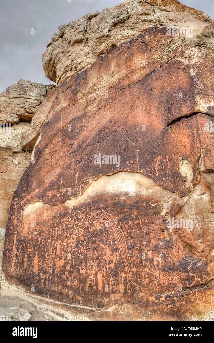 Rochester Rock Petroglyph Panel, Near Emery, Utah, USA Stock Photo - Alamy