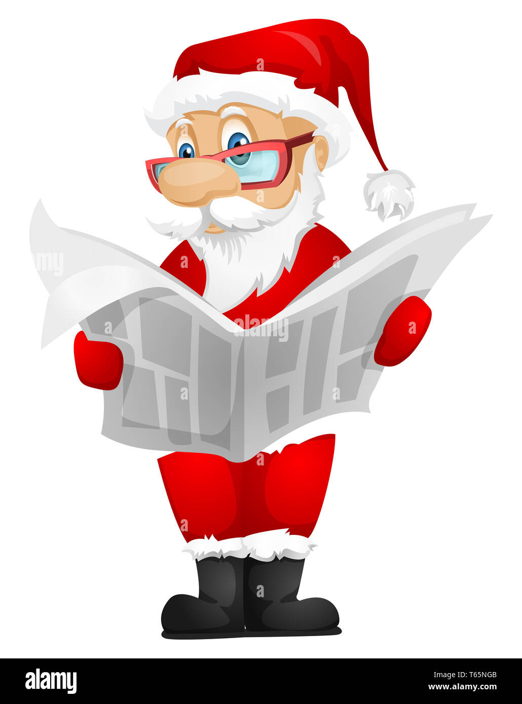 Santa reading newspaper Cut Out Stock Images & Pictures - Alamy