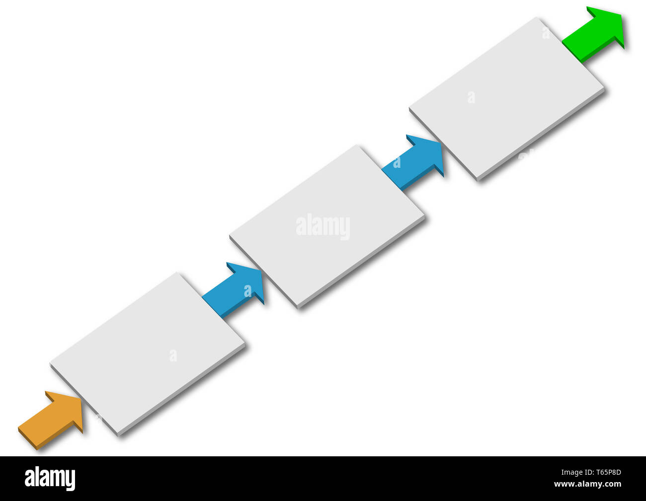 Infographics template - three steps timeline with arrows Stock Photo ...