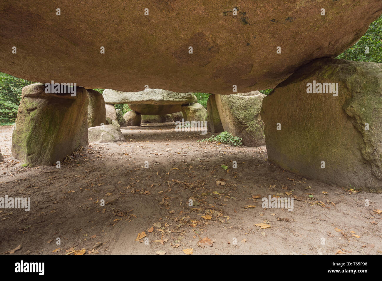 Inner view of Dolmen D27 in the vicinity of Borger Stock Photo - Alamy