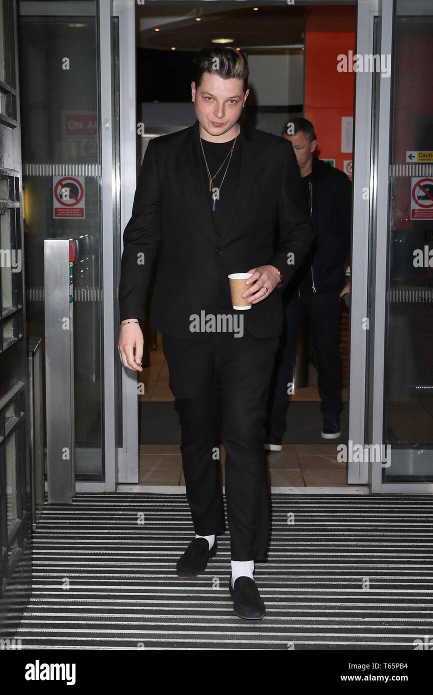 John Newman seen leaving Radio 2 after his appearance on the breakfast ...