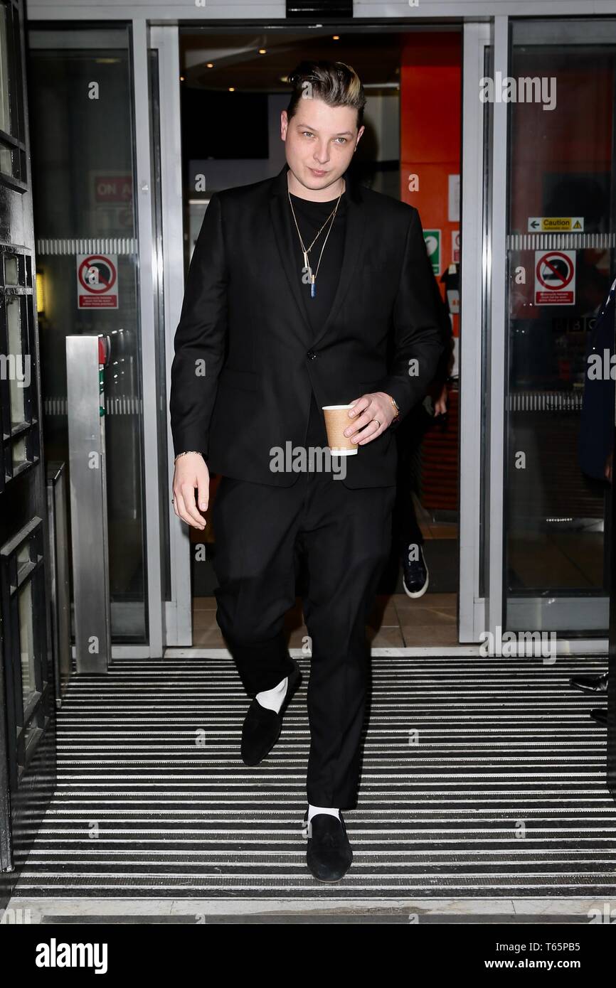John Newman seen leaving Radio 2 after his appearance on the breakfast ...