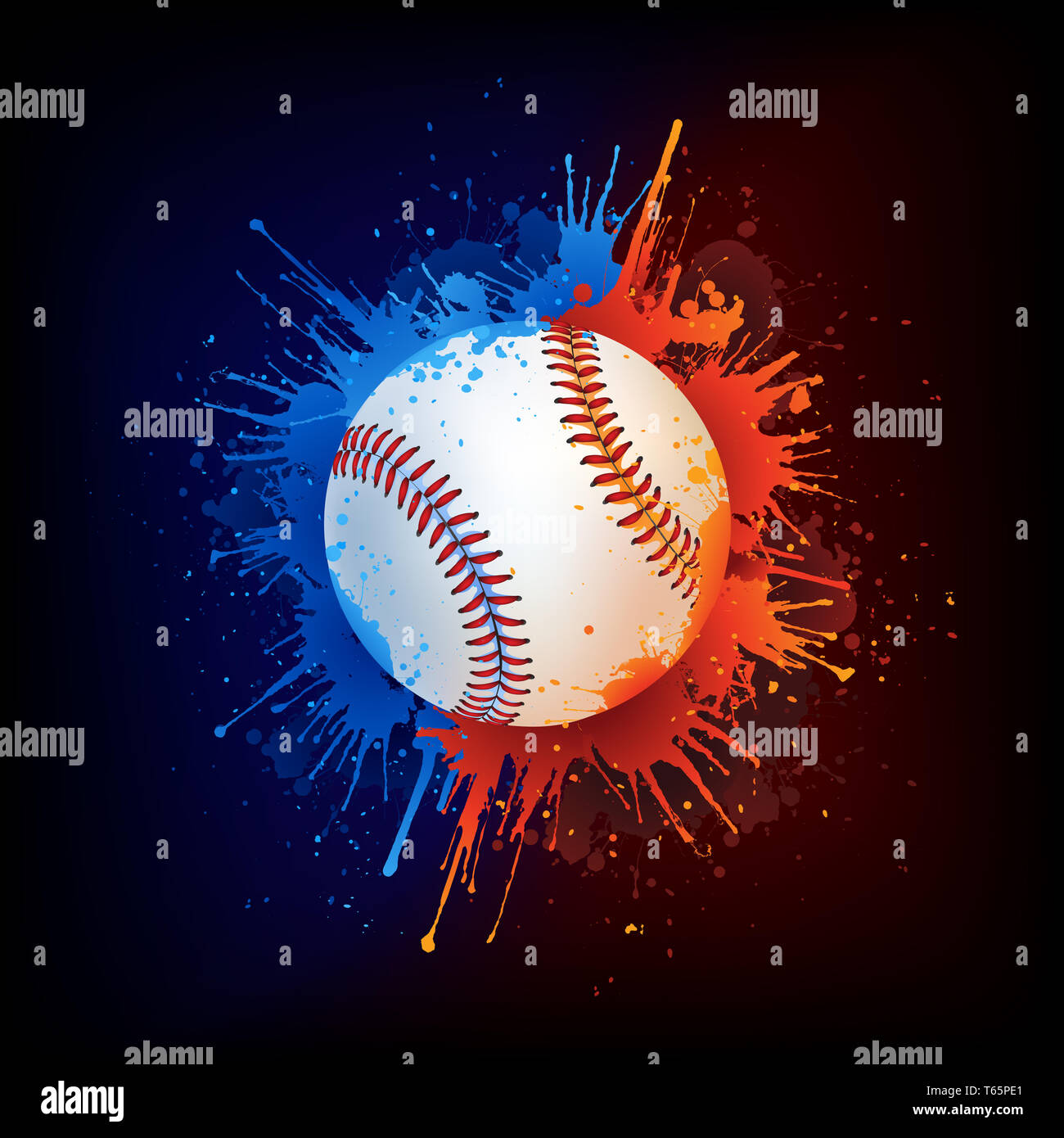 American baseball painting hi-res stock photography and images - Alamy