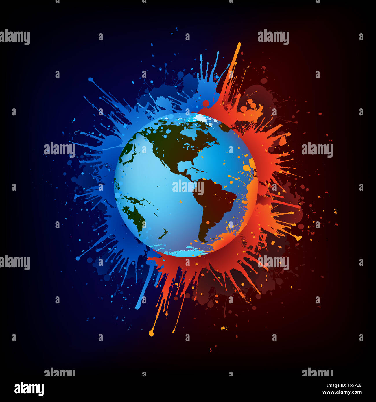 Globe in Paint Stock Photo - Alamy
