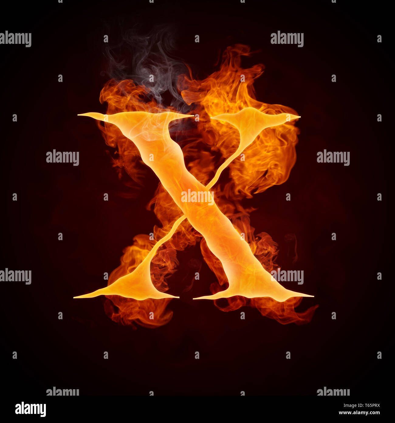 Fire Letters A-Z Stock Photo - Alamy