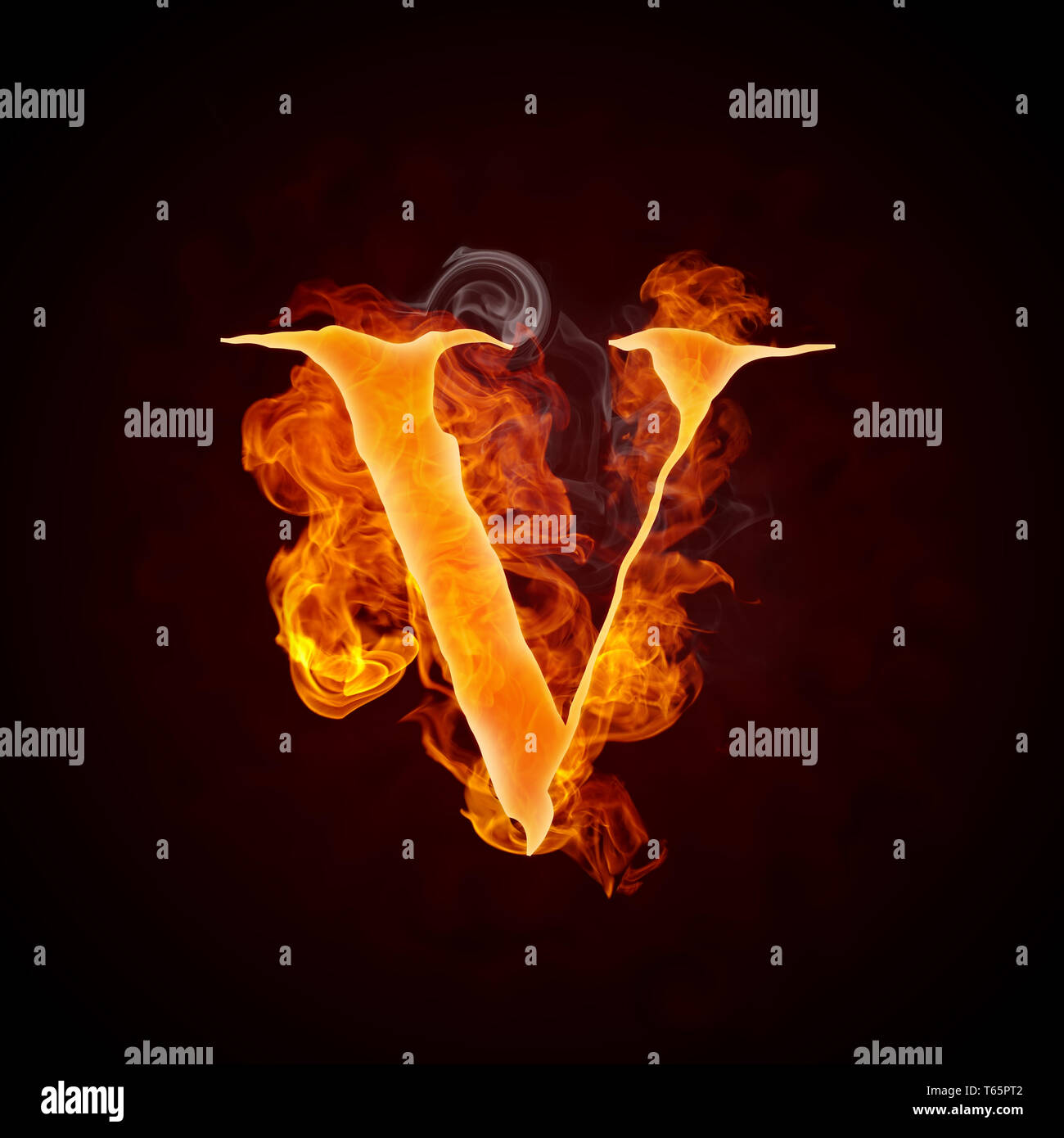 Fire Letters A-Z Stock Photo - Alamy