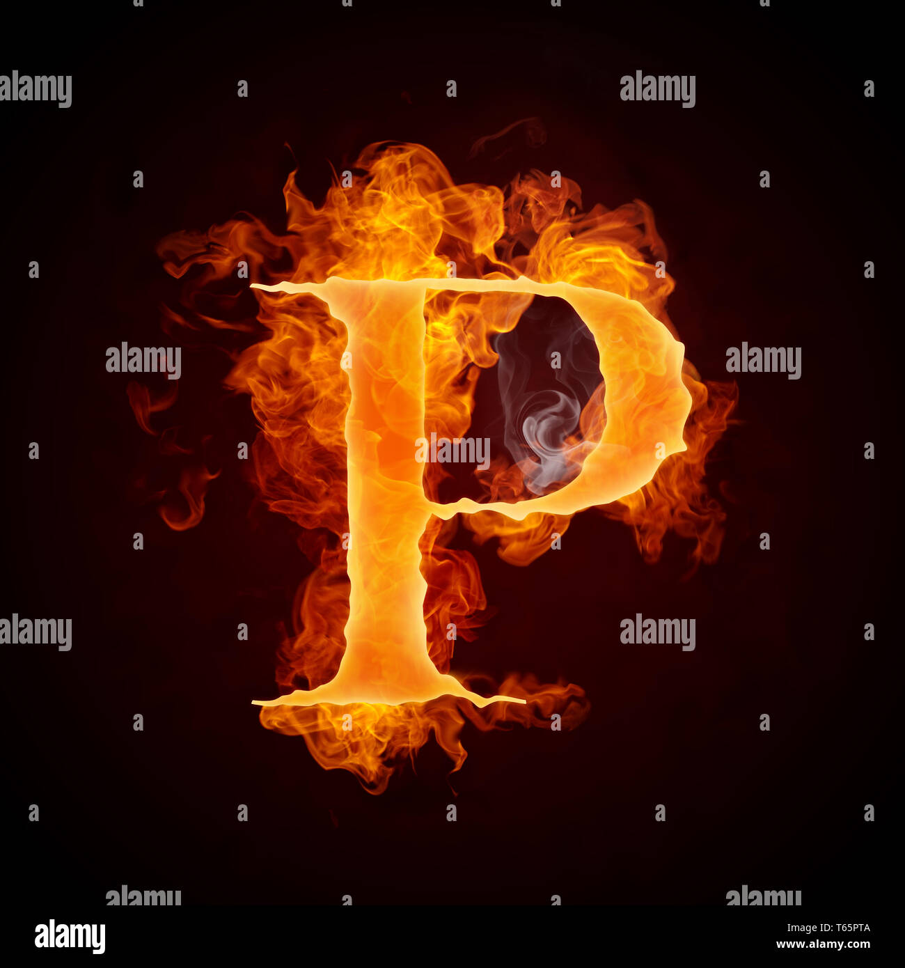 Fire Letters A-Z Stock Photo - Alamy