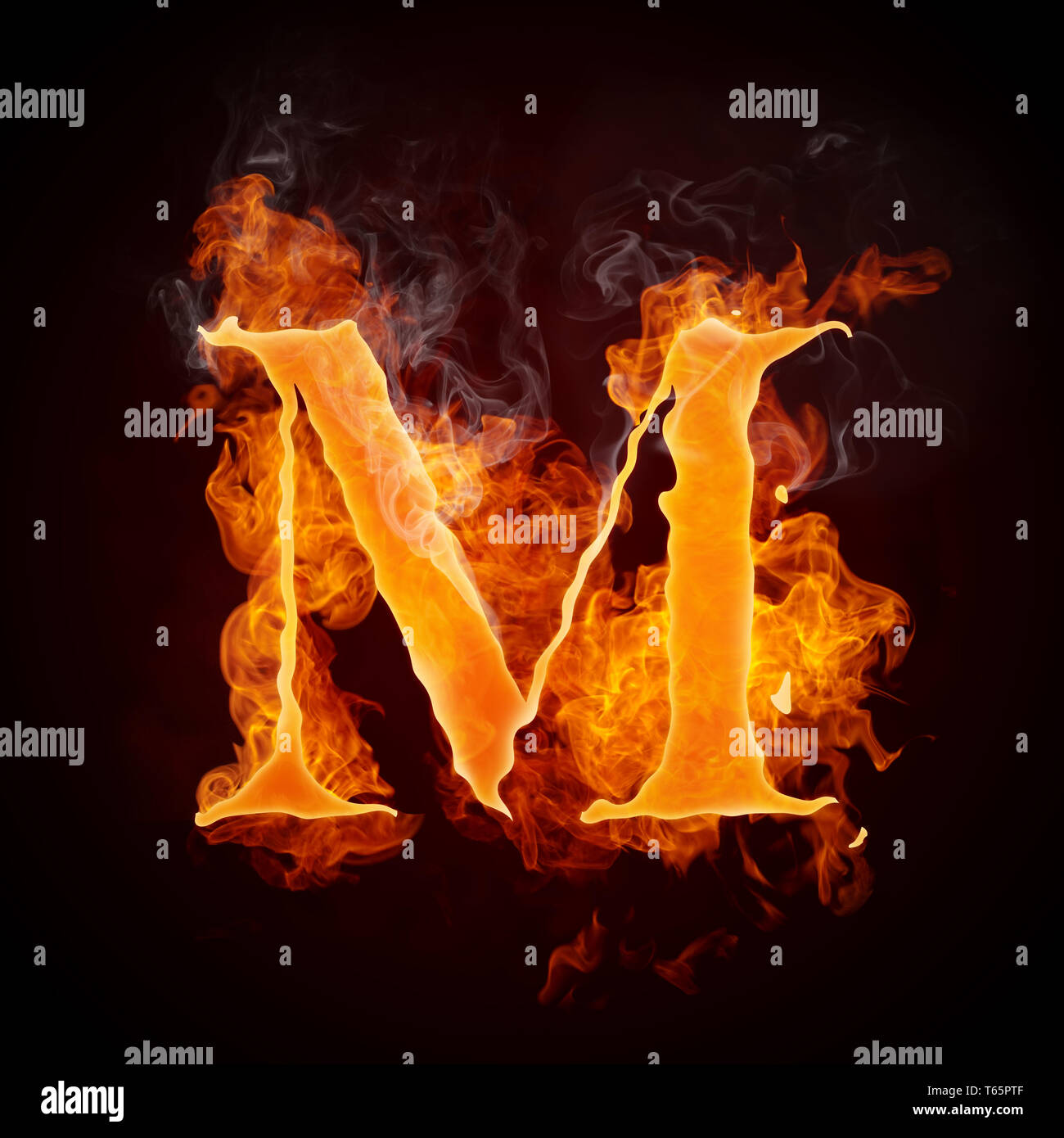 Fire Letters A-Z Stock Photo - Alamy