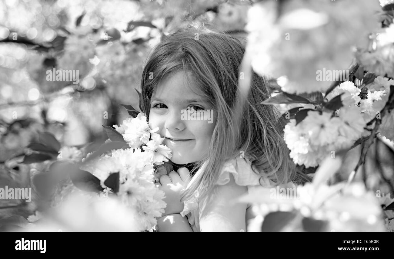 Small child. Natural beauty. Childrens day. Springtime. weather ...