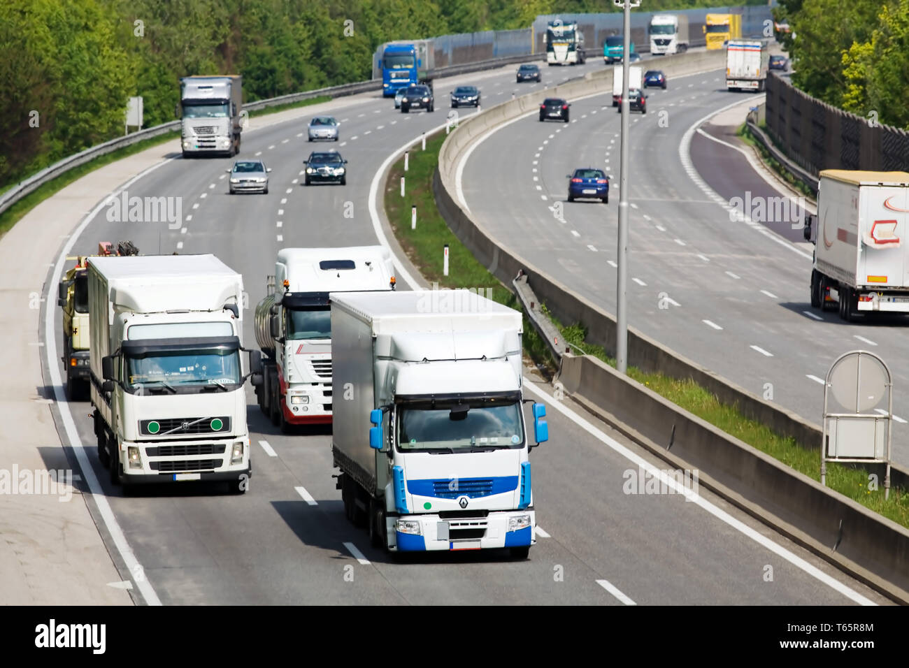 Traffic on a typical German Autobahn, Germany Stock Photo - Alamy