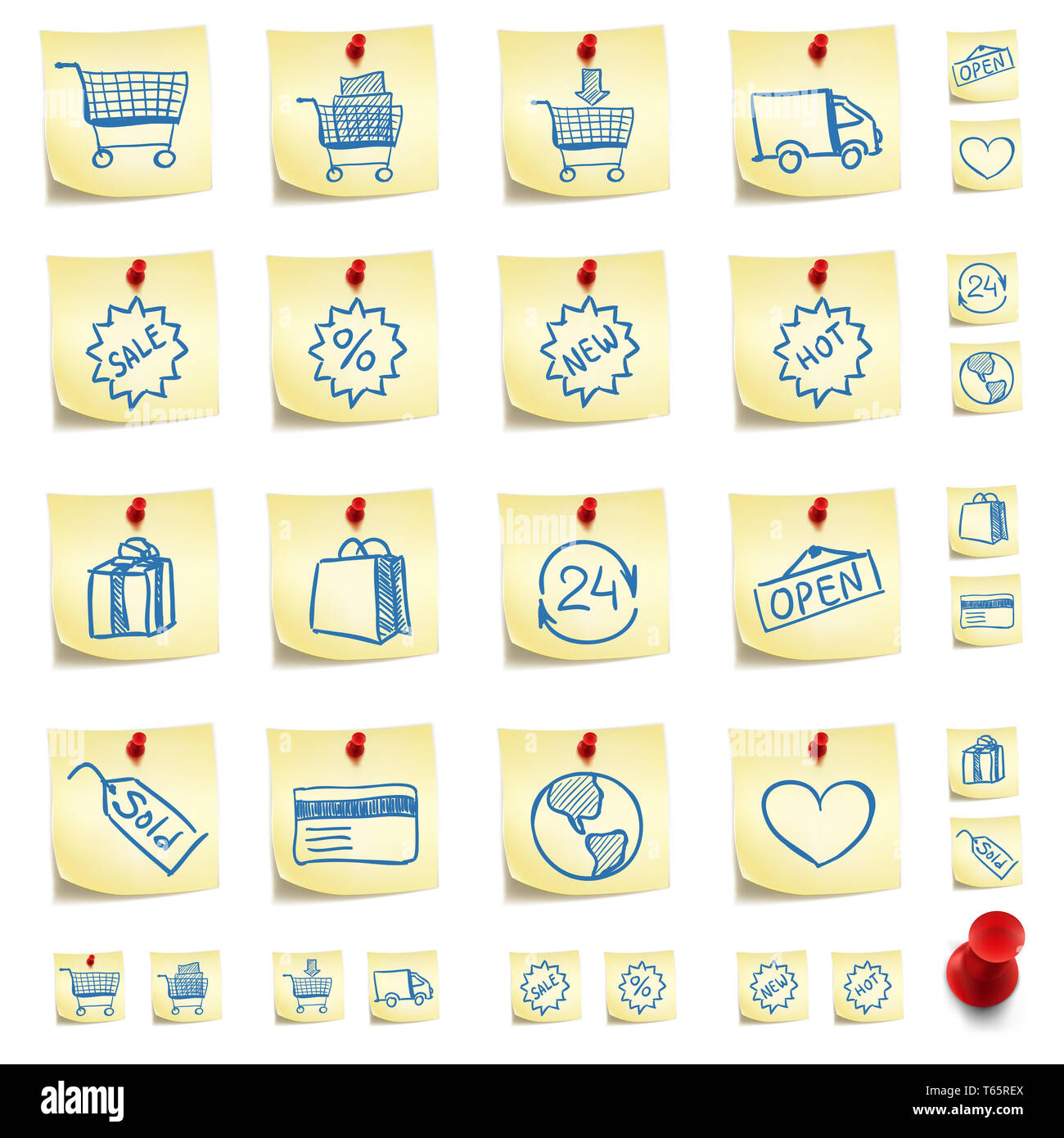 Sticker Icon Set Stock Photo - Alamy