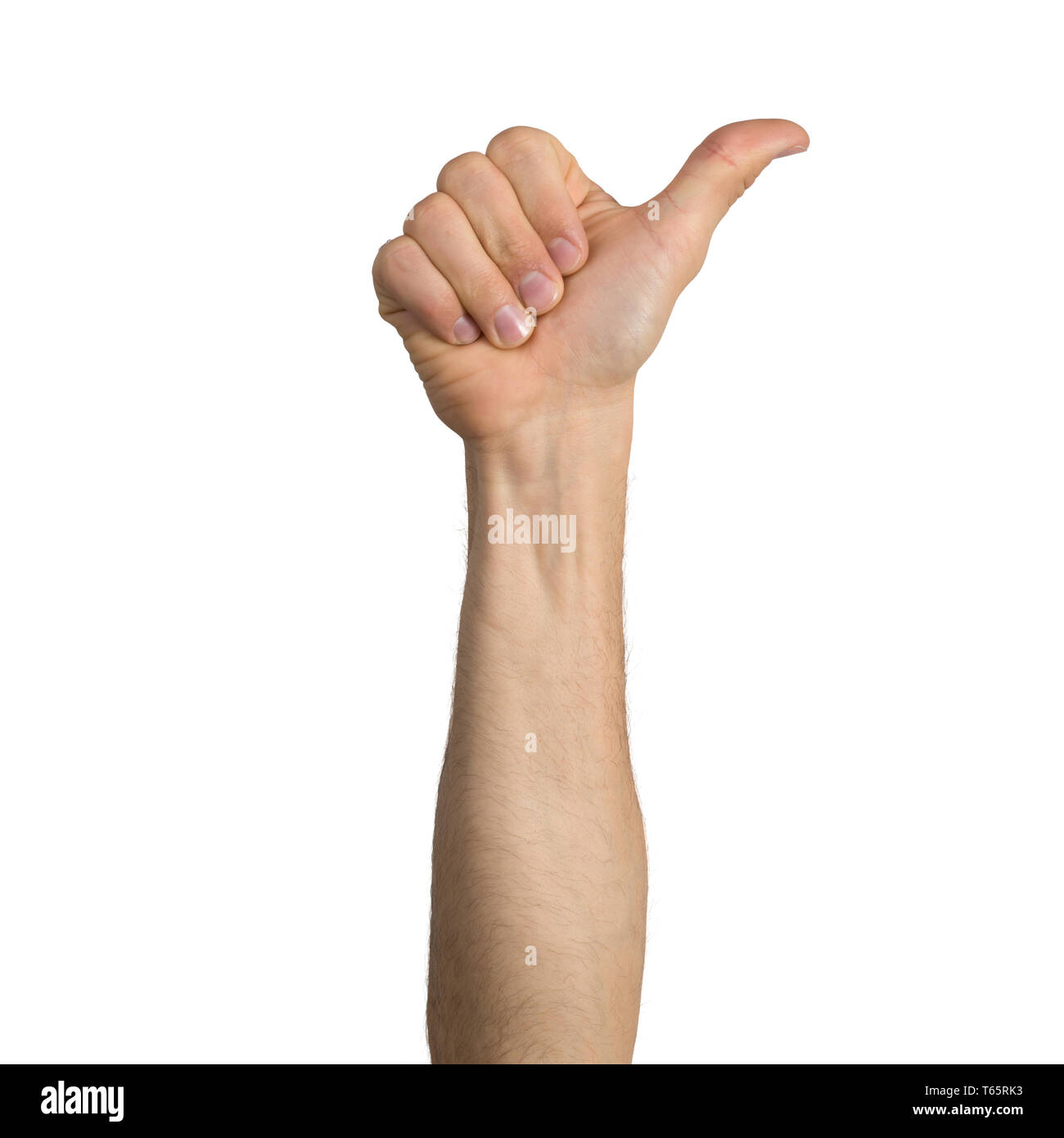 Adult man hand showing thumb up gesture Stock Photo - Alamy