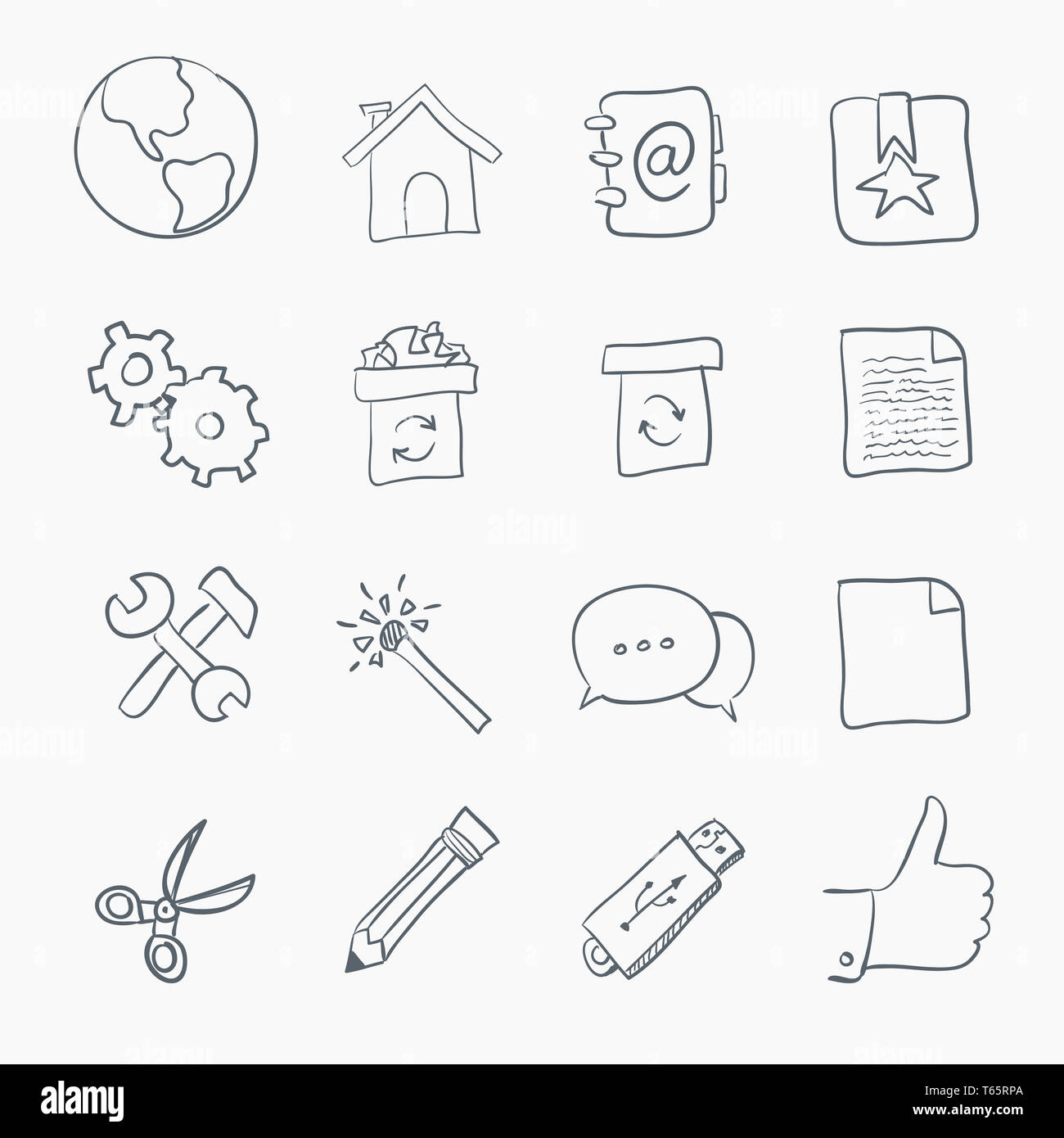Sketch Icon Set Stock Photo - Alamy