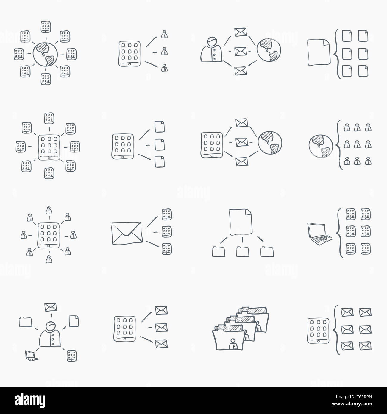 Sketch Icon Set Stock Photo - Alamy