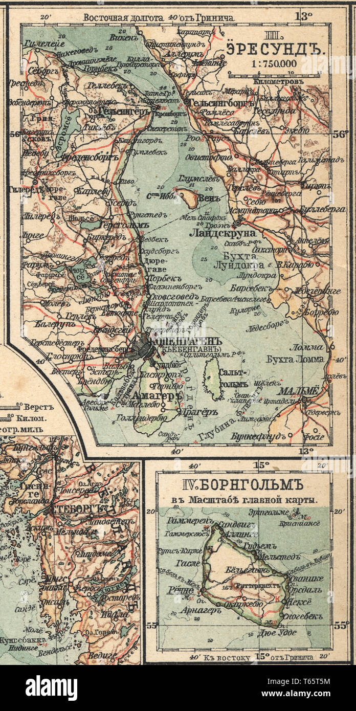 Denmark map with coordinates hi-res stock photography and images - Alamy