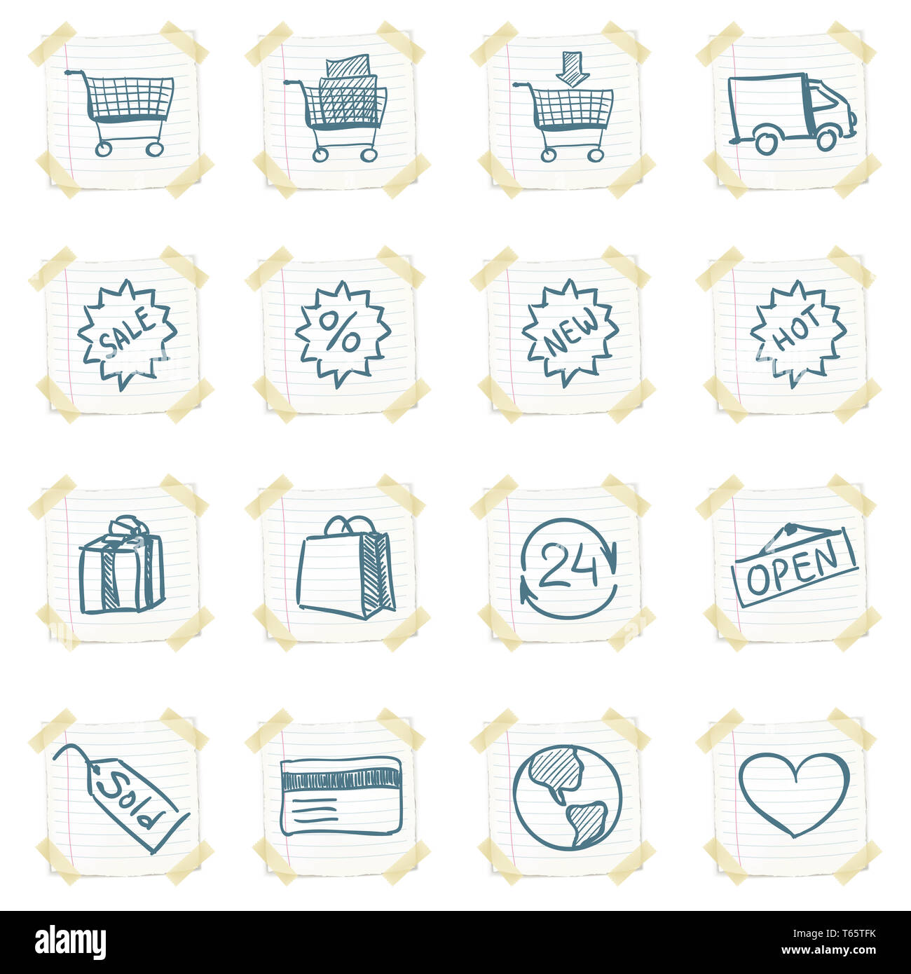 Sticker Icon Set Stock Photo - Alamy