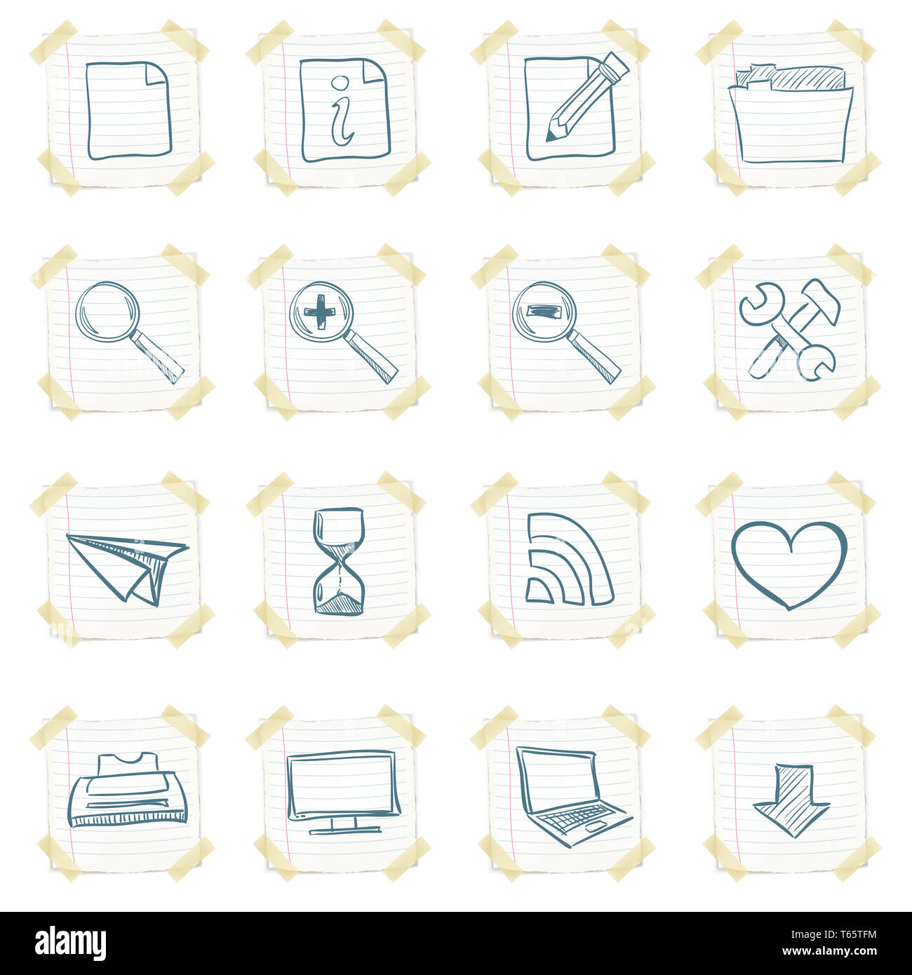 Sticker Icon Set Stock Photo - Alamy