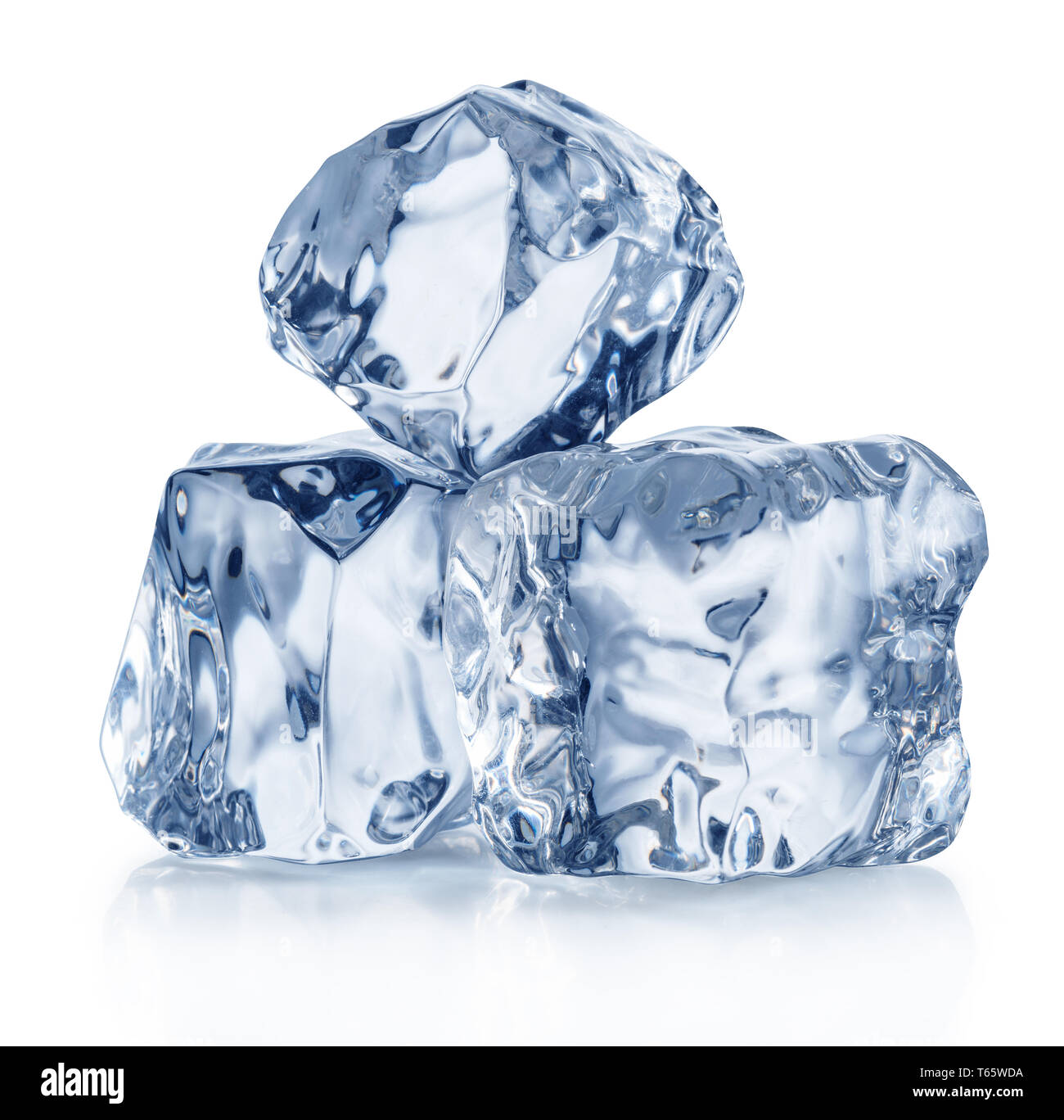 Three ice cubes. Macro shot. Clipping path Stock Photo - Alamy