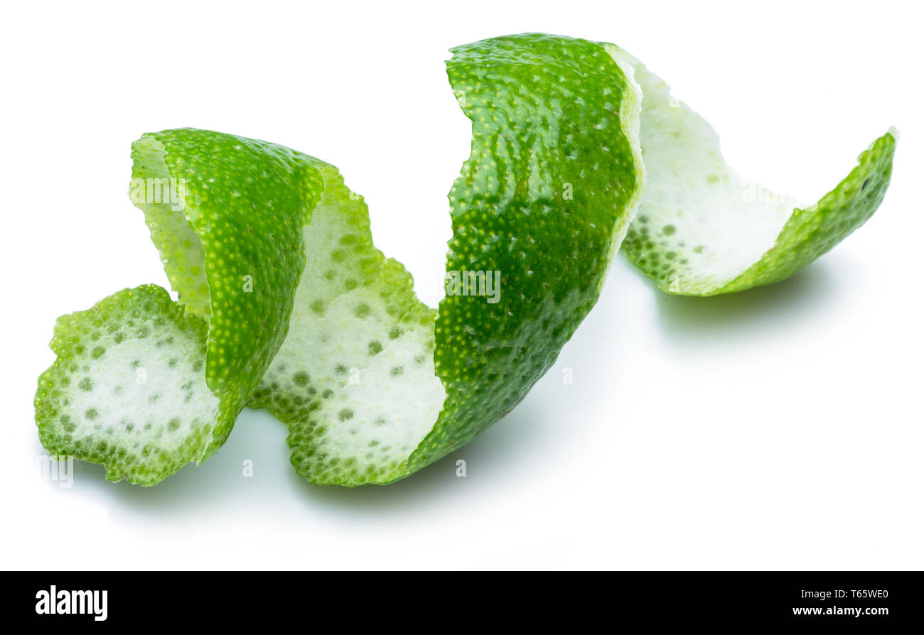 Lime fruit peel isolated on the white background Stock Photo - Alamy