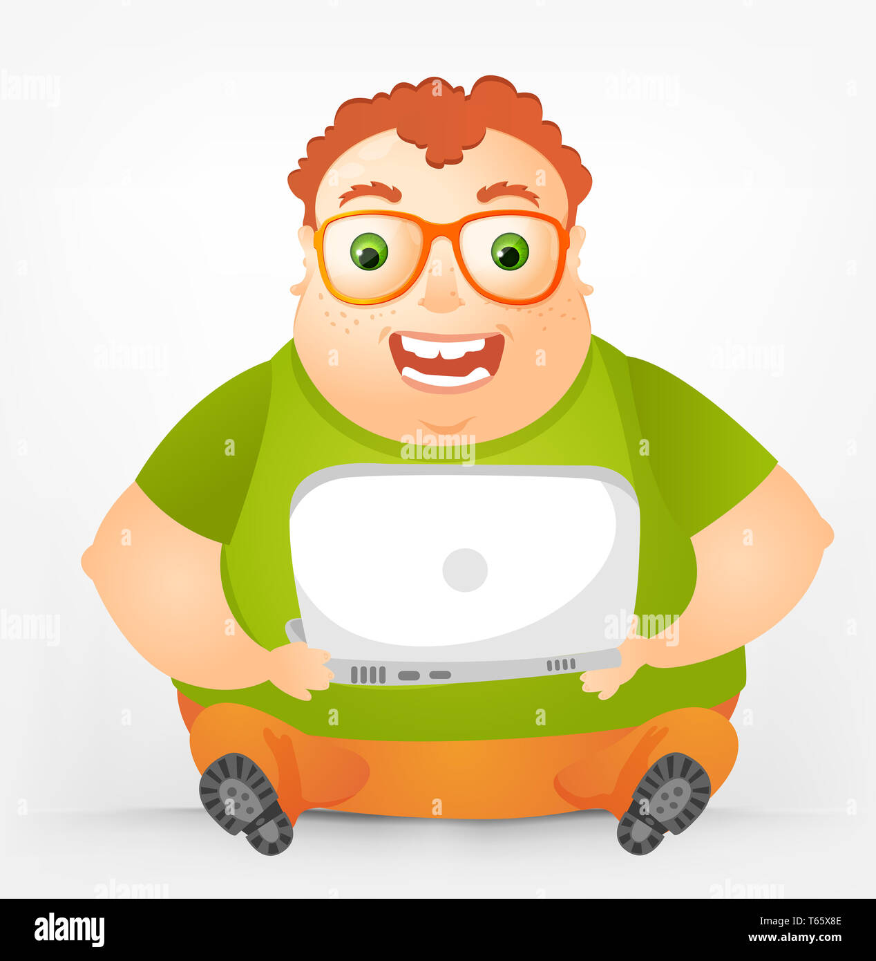 Fat man computer hi-res stock photography and images - Alamy