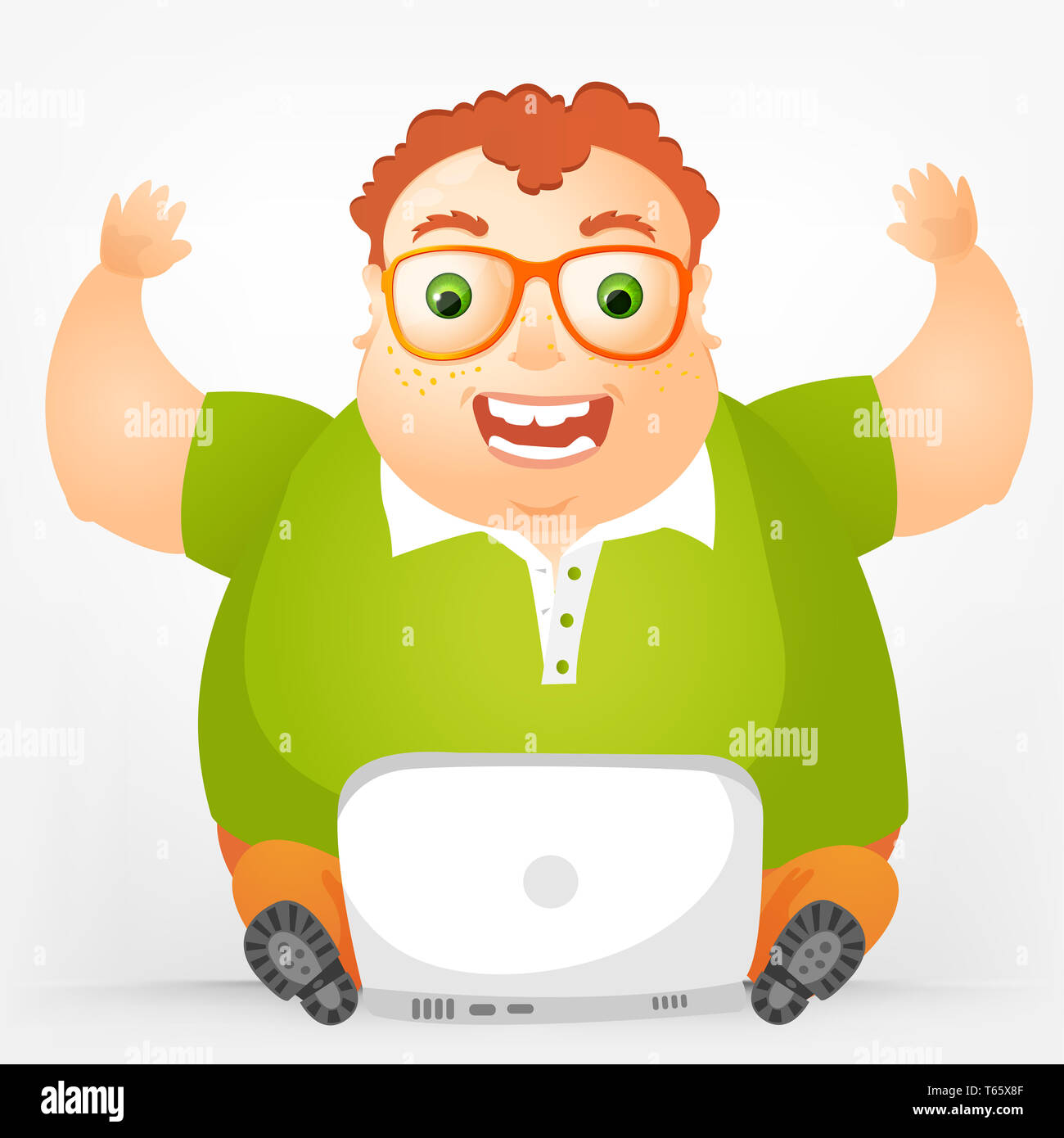 Fat man computer hi-res stock photography and images - Alamy