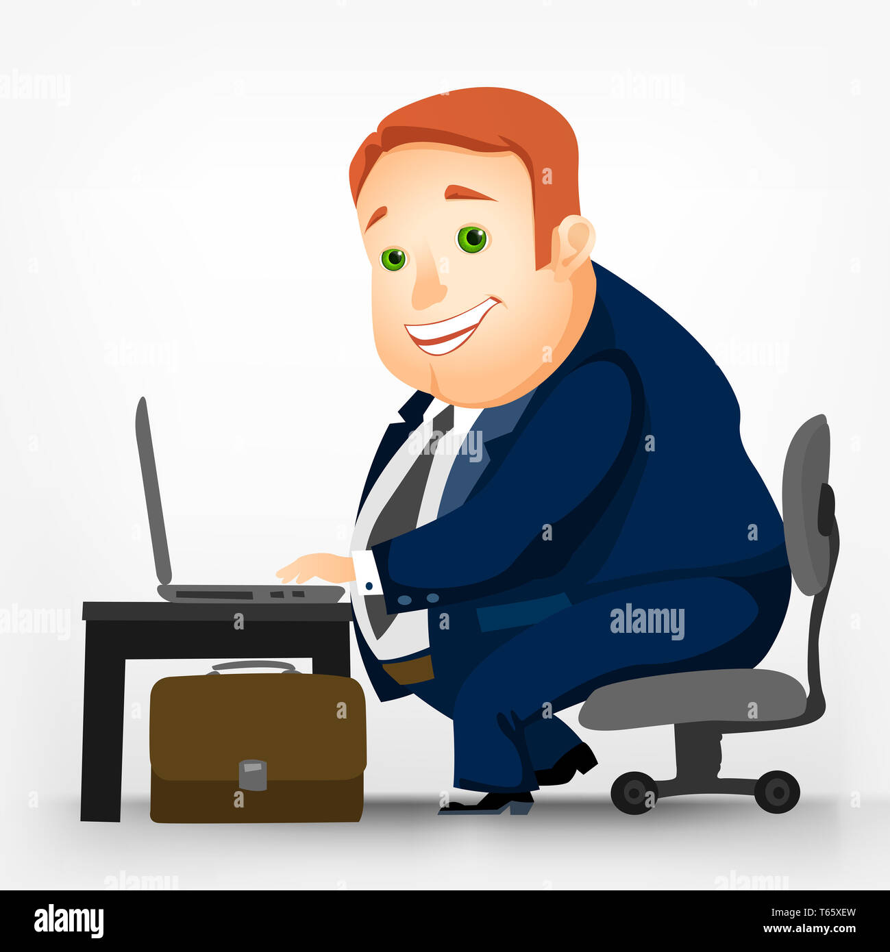 Fat business man desk hi-res stock photography and images - Alamy