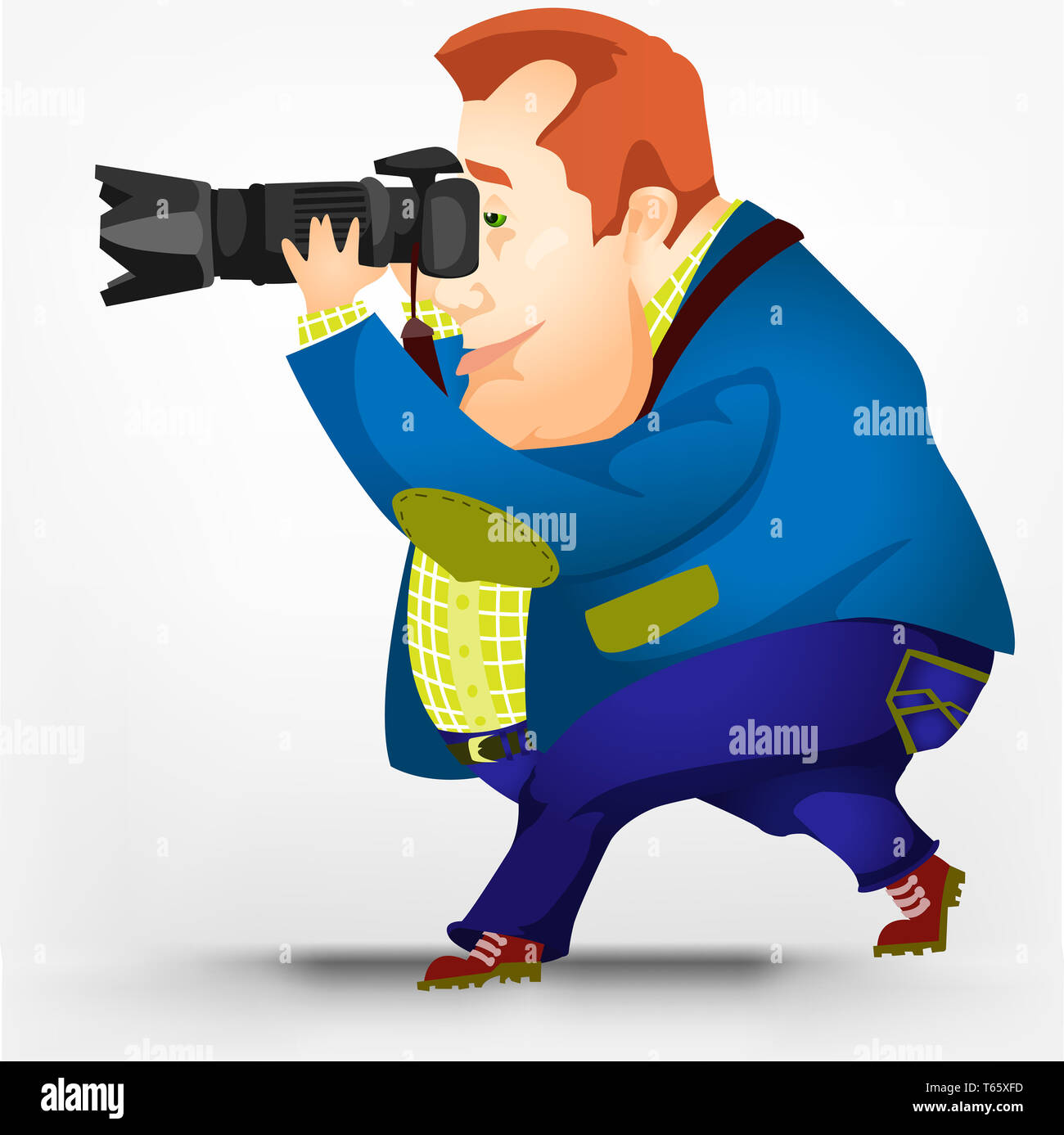 Cartoon character cheerful chubby men hi-res stock photography and ...