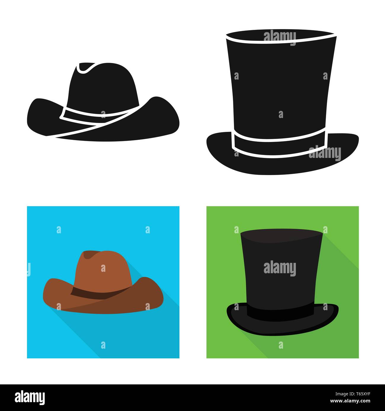Vector illustration of clothing and cap sign. Set of clothing and beret ...