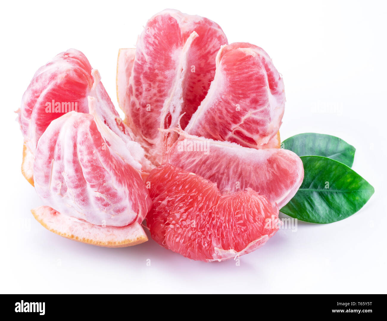 Peeled grapefruit slices isolated on white background Stock Photo - Alamy