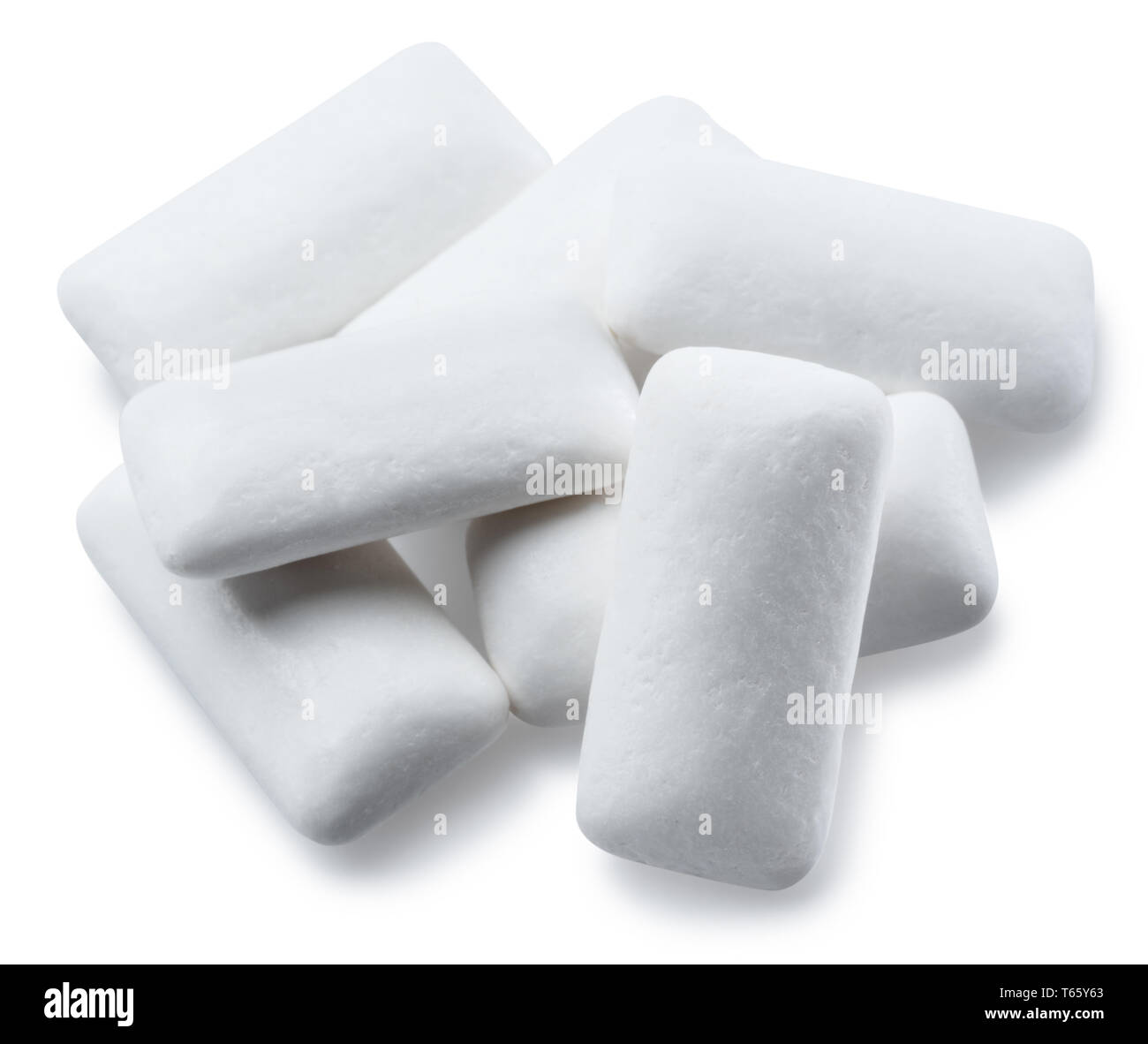 Chewing gum pieces on white background. File contains clipping path ...