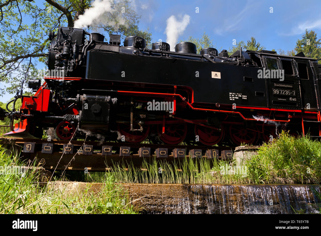 Narrow-Gauge Railway called Harzquerbahn, Selketal, Harz Mountains ...