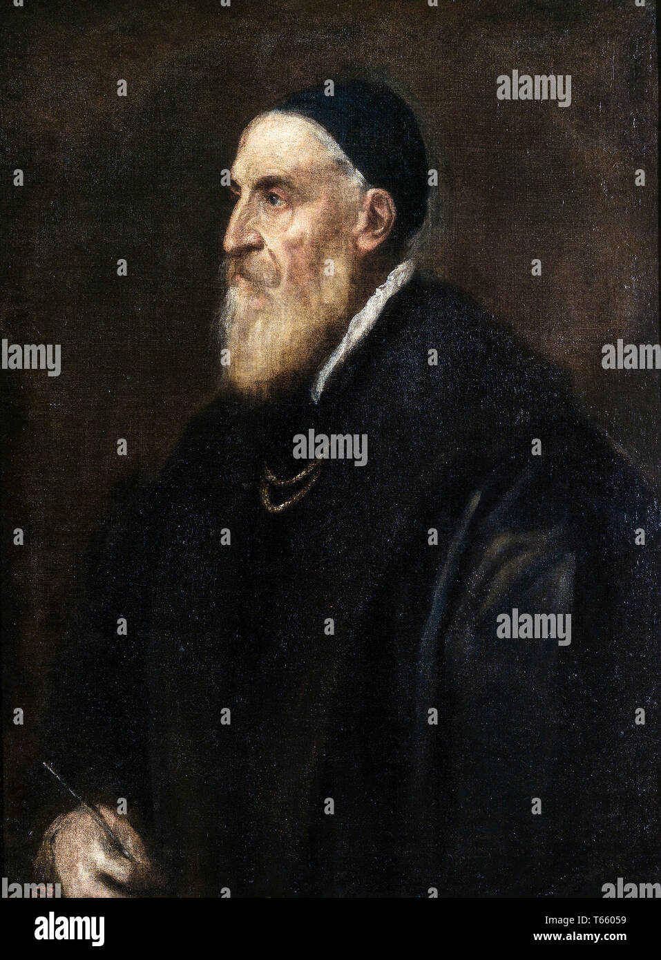 Titian (1490–1576), self portrait of Renaissance artist Tiziano ...