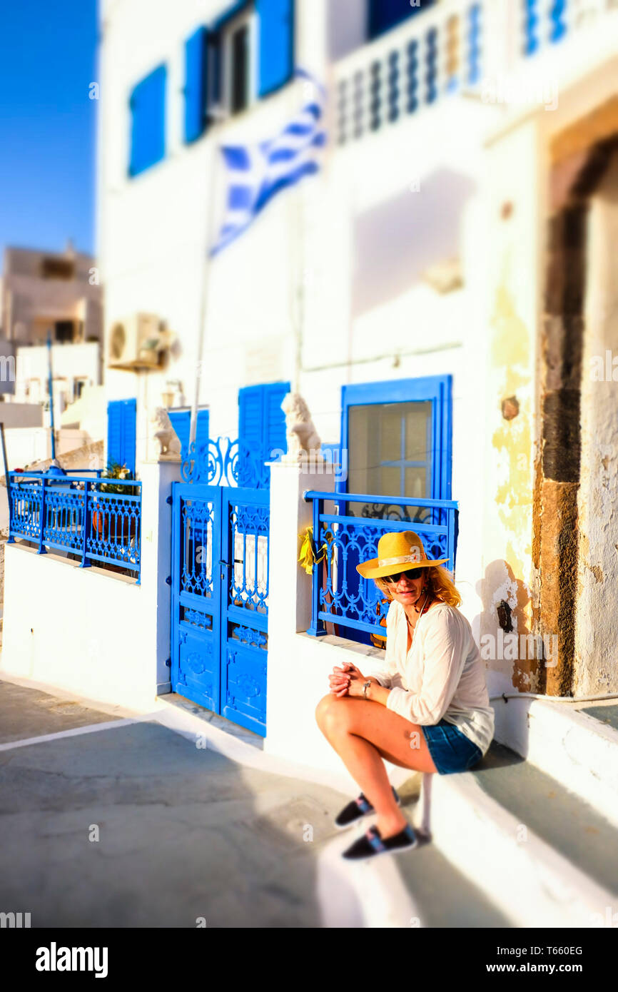 Woman and street view Stock Photo - Alamy