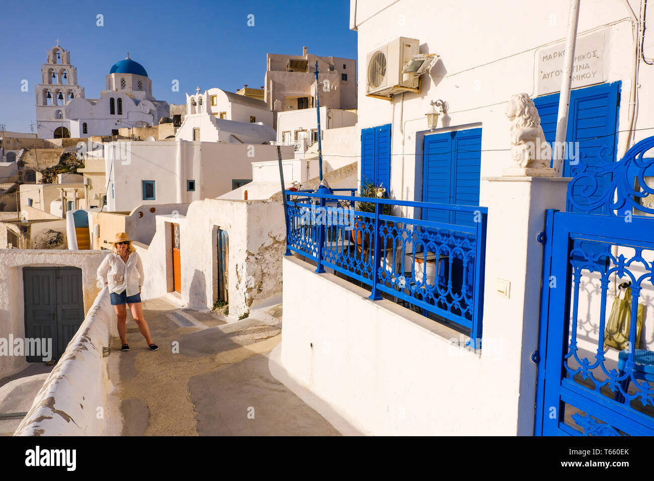 Woman and street view Stock Photo - Alamy