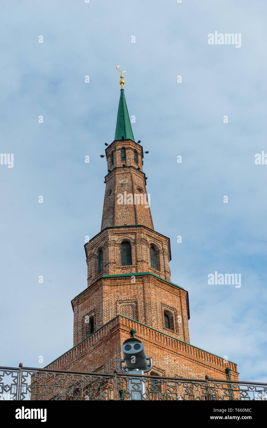 Kazan, Tatarstan, Russia. Spasskaya tower of the Kazan Kremlin- the ...
