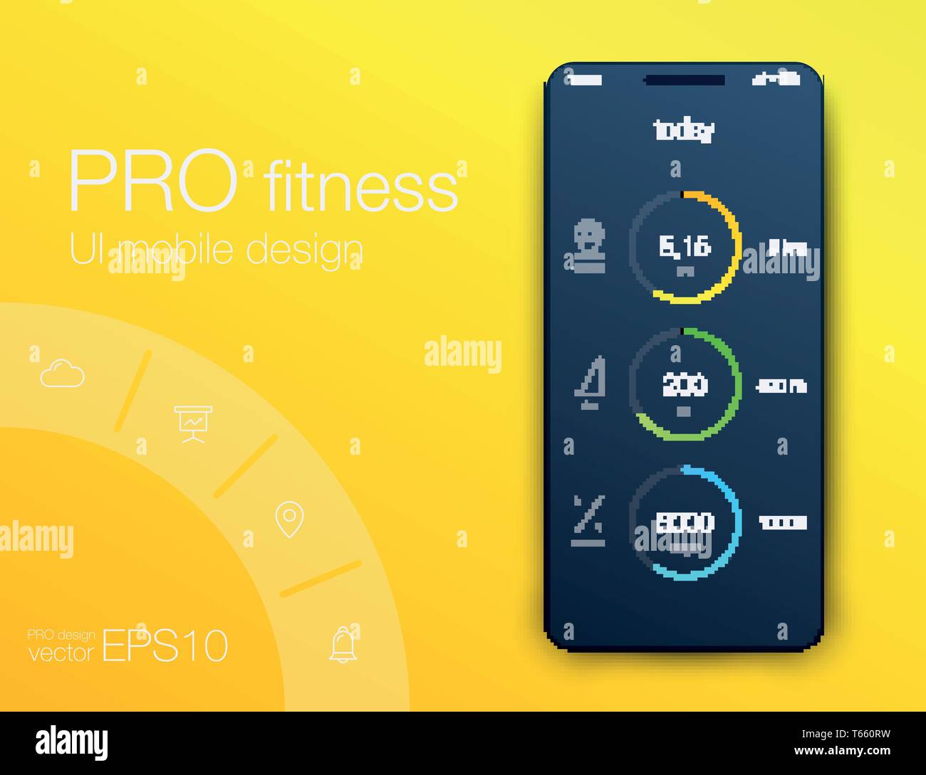 User interface with infographics with charts and graphs in flat design ...