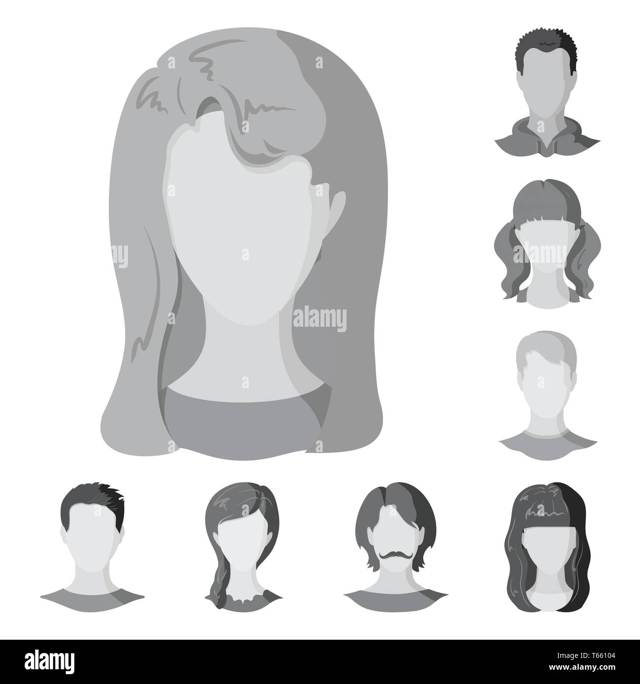 Vector design of character and profile icon. Set of character and dummy ...
