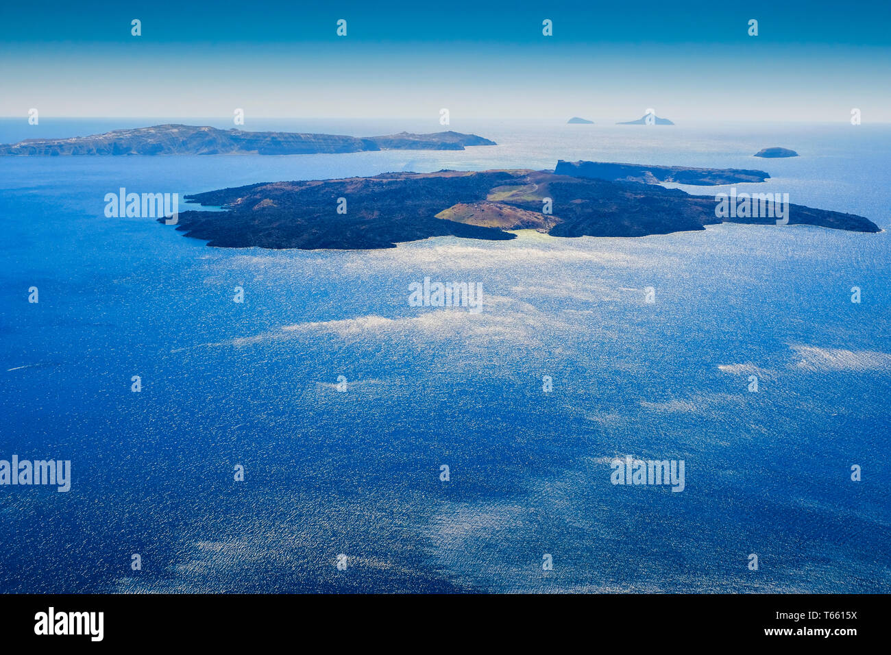 Aerial view of an island and ocean Stock Photo - Alamy