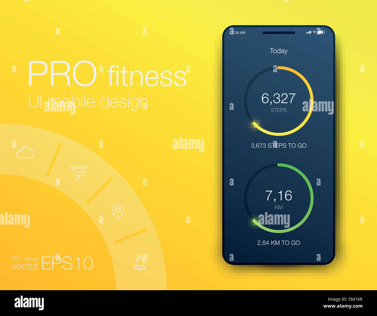 User interface with infographics with charts and graphs in flat design ...
