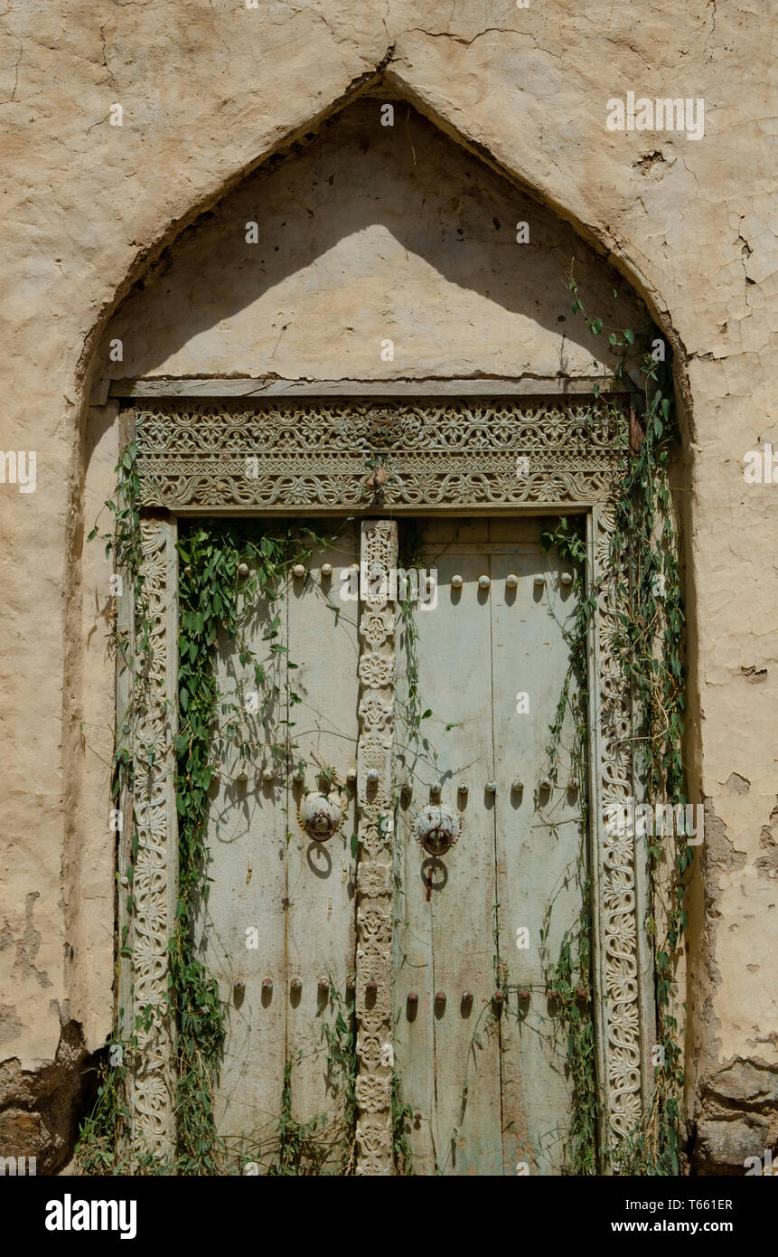 Pretty and colorful doors of traditional Omani houses in the villages ...