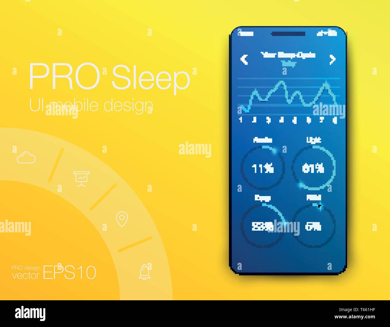 User interface with infographics with charts and graphs in flat design ...