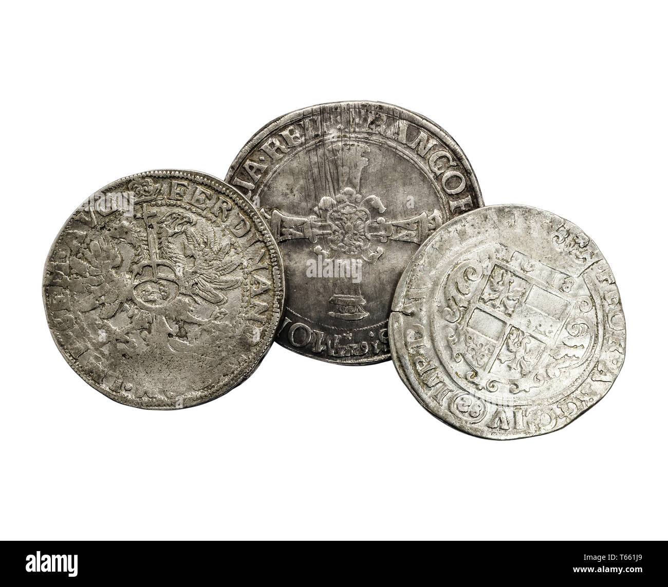 Antique silver coins thalers, middle ages Stock Photo - Alamy