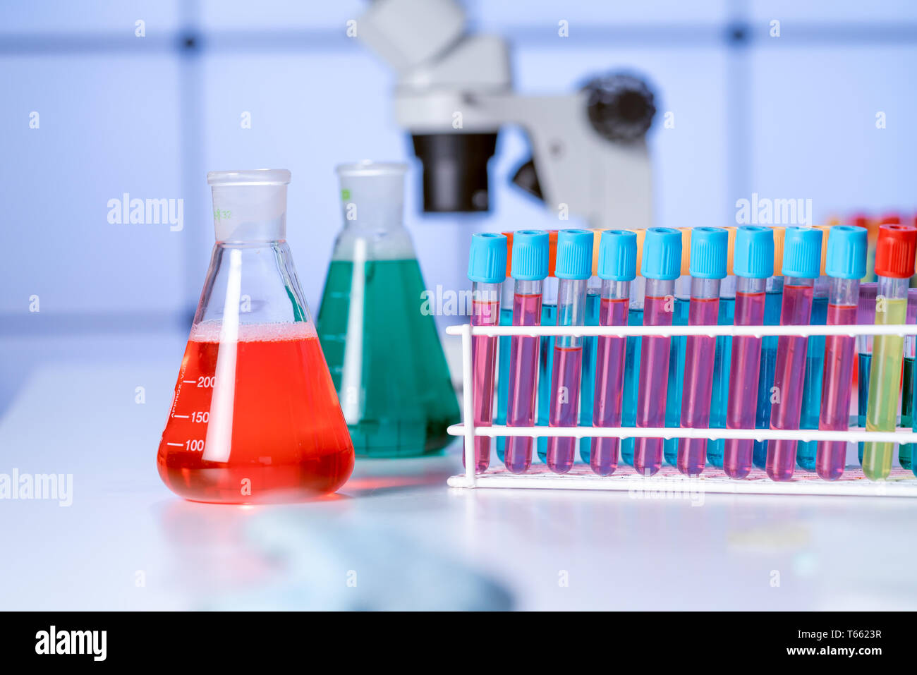 Test tubes and flasks in a chemical laboratory Stock Photo - Alamy